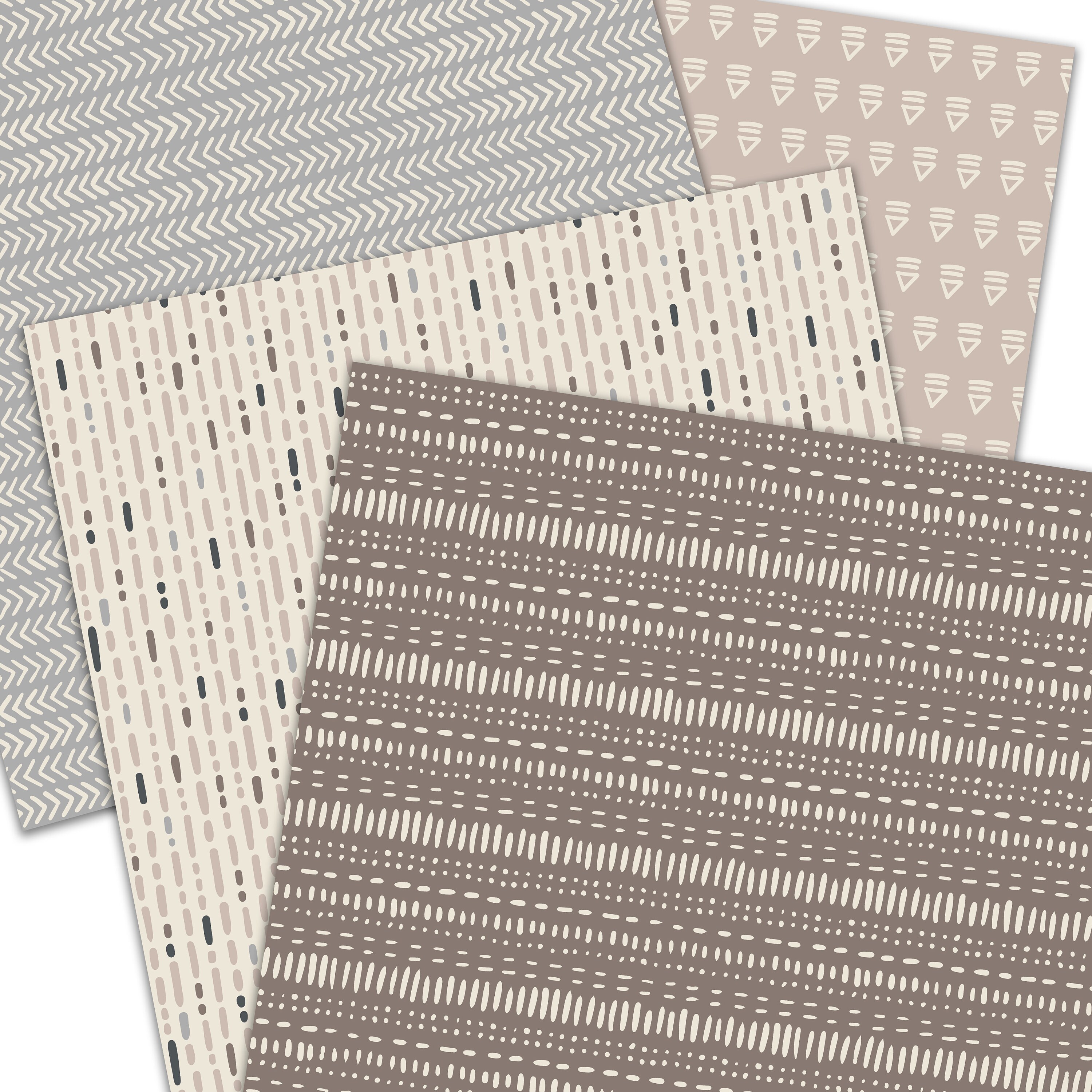 Neutral Boho Digital Paper Doodles Scrapbook Paper Boho Seamless ...