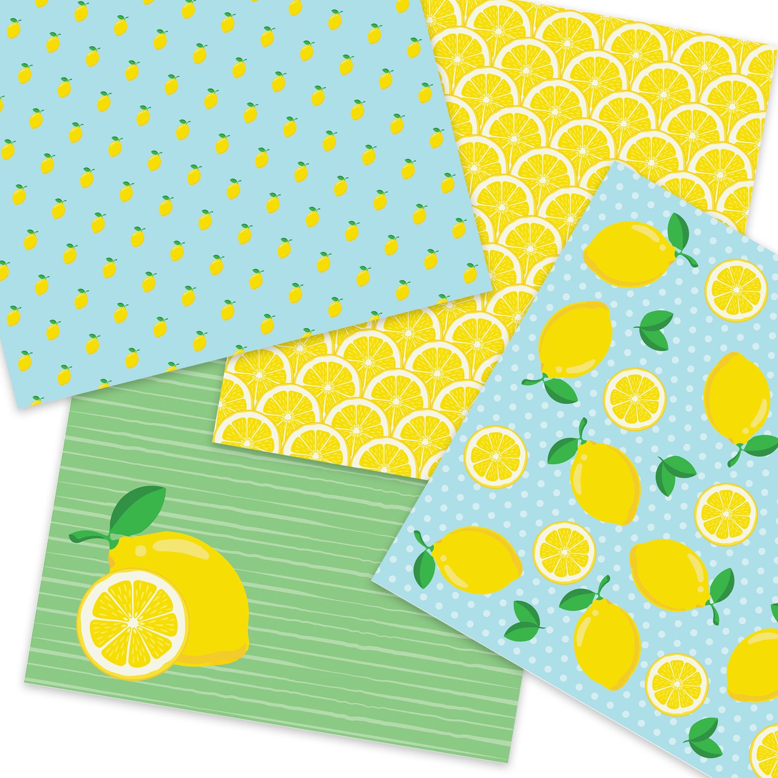 Lemons Digital Paper Lemon Digital Scrapbook Paper Lemon Background ...