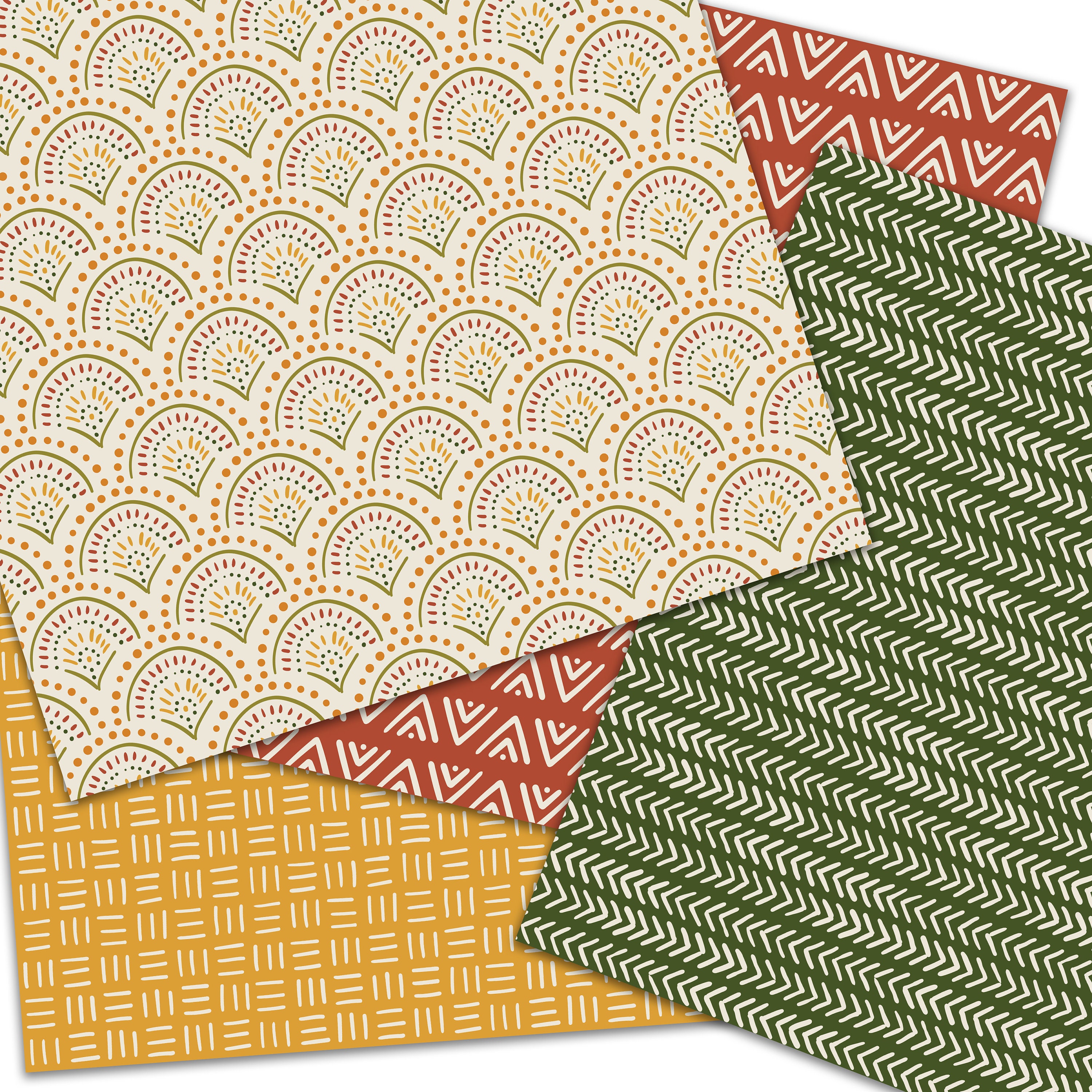 Fall Digital Paper, Boho Scrapbook Paper, Autumn Digital Paper Pack ...