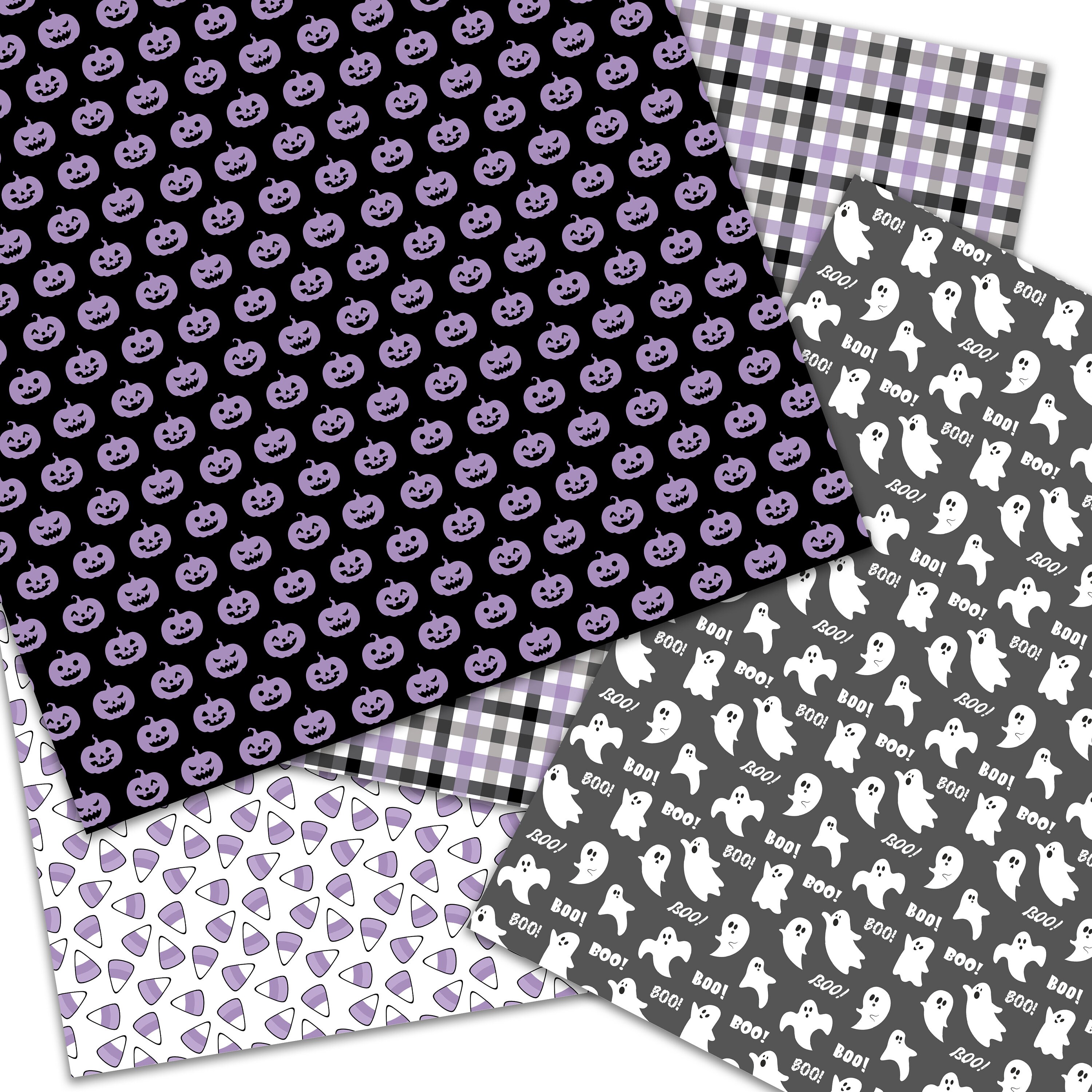 Purple Halloween Digital Paper, Ghost Scrapbook Paper, Purple Spider ...