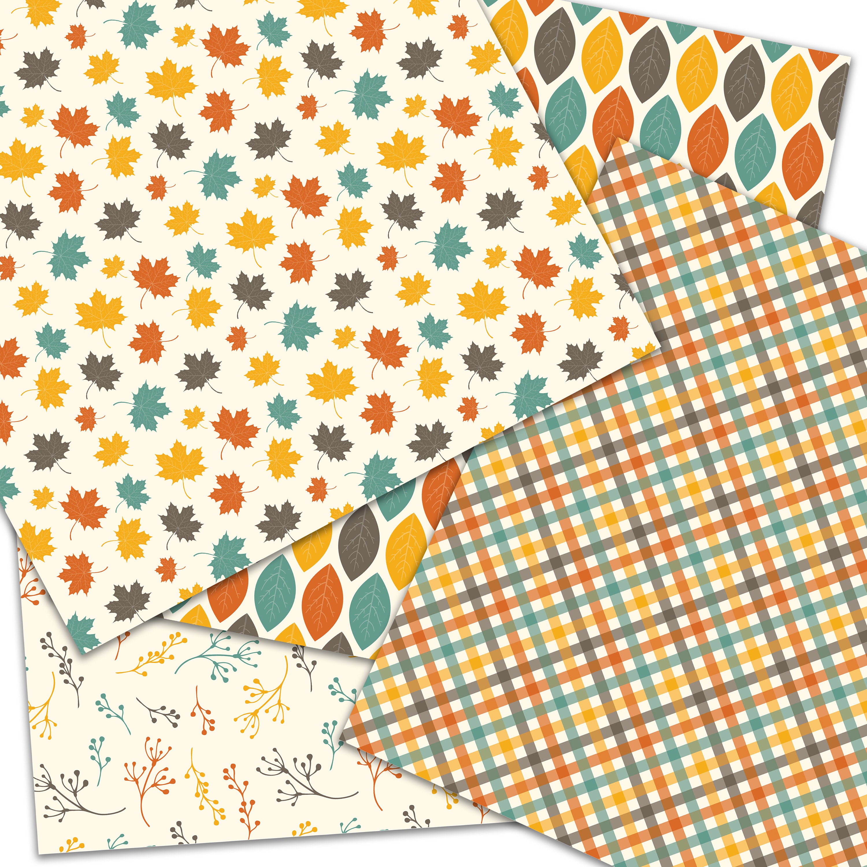 Fall Digital Paper Scrapbook Paper Autumn Digital Paper - Etsy