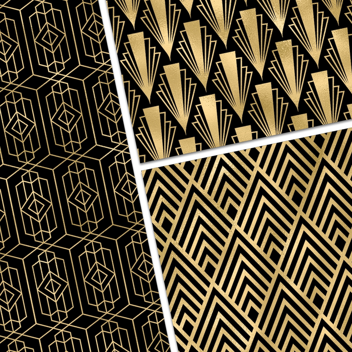 Art Deco Digital Paper Scrapbook Paper Pack Retro Art Deco - Etsy