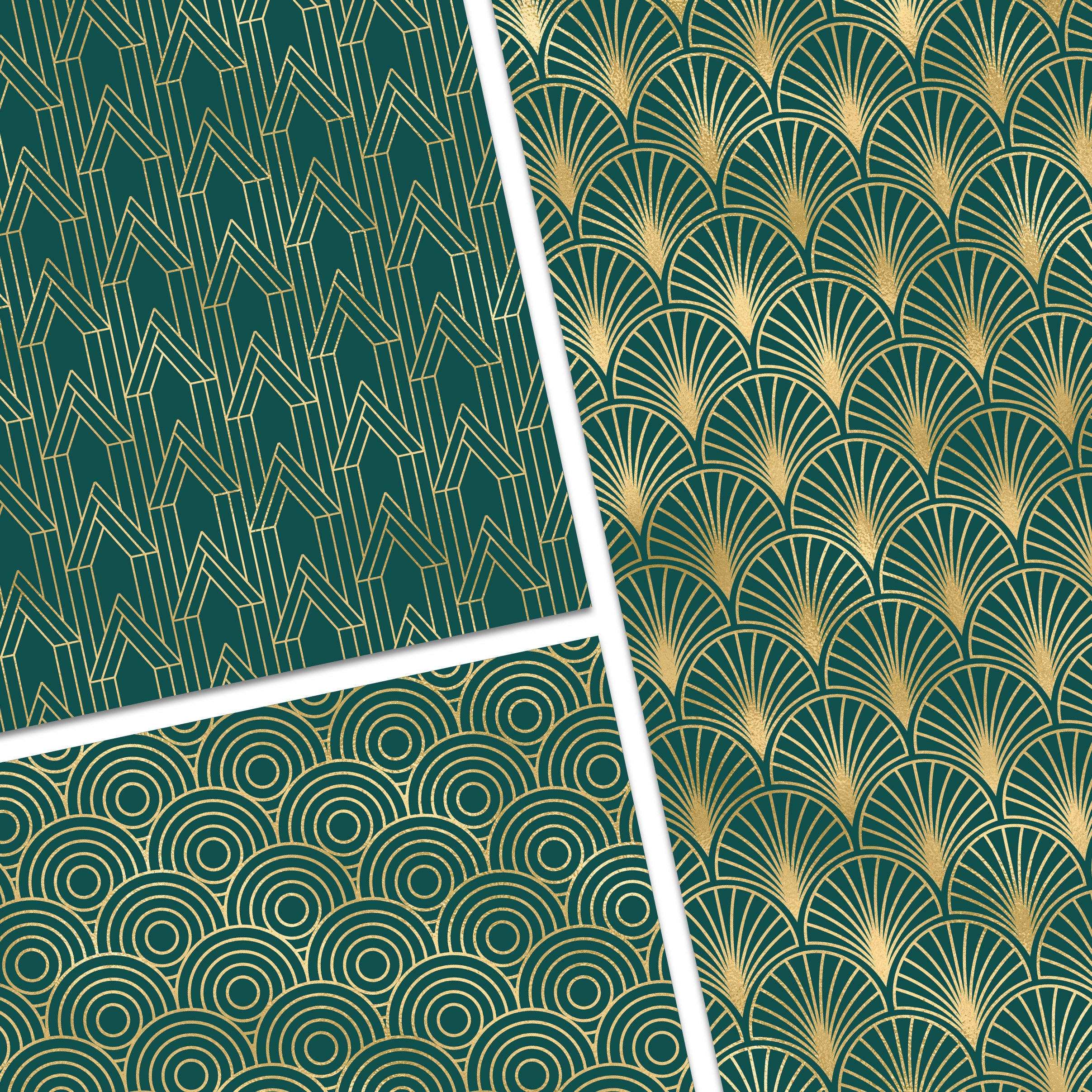 Art Deco Digital Paper Scrapbook Paper Pack Retro Art Deco - Etsy