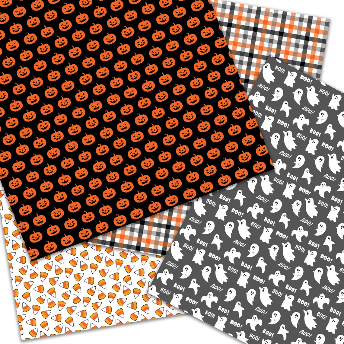 Halloween Digital Paper Ghost Scrapbook Paper Spider Paper - Etsy
