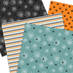 Halloween Digital Paper Pink Halloween Scrapbook Paper Spider Halloween ...