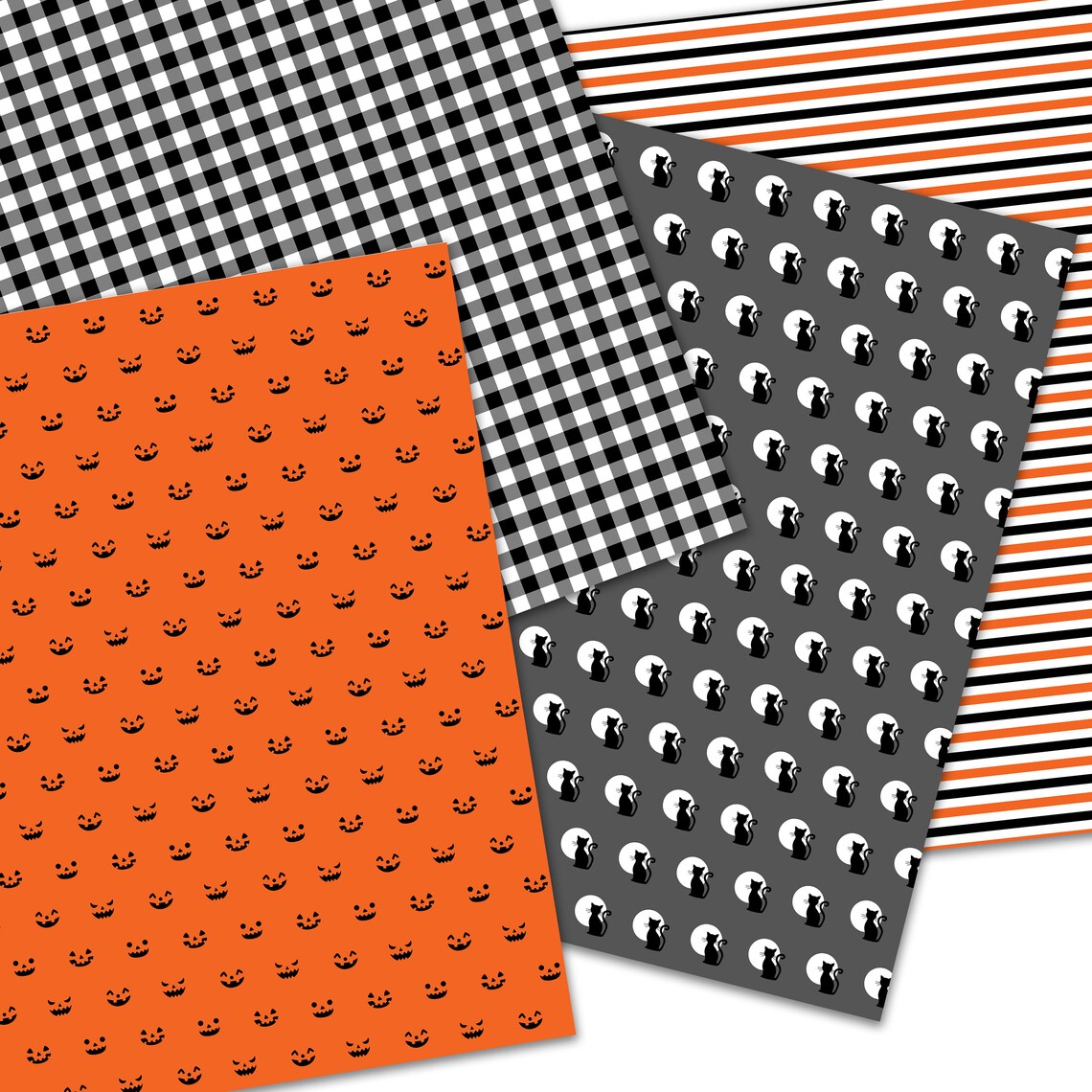 Halloween Digital Paper Ghost Scrapbook Paper Spider Paper - Etsy