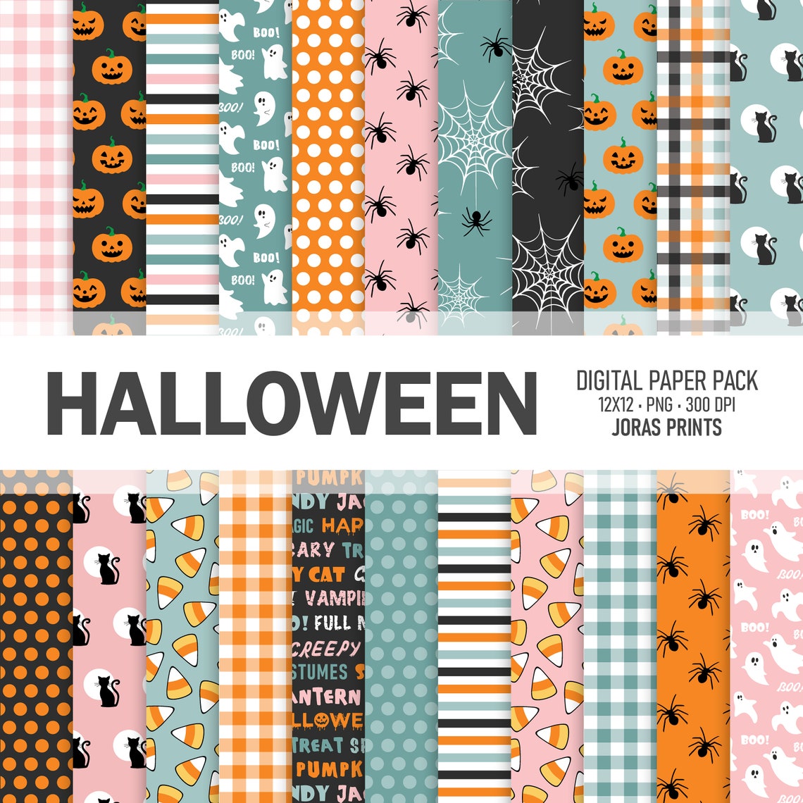 Halloween Digital Paper Pink Halloween Scrapbook Paper Spider - Etsy