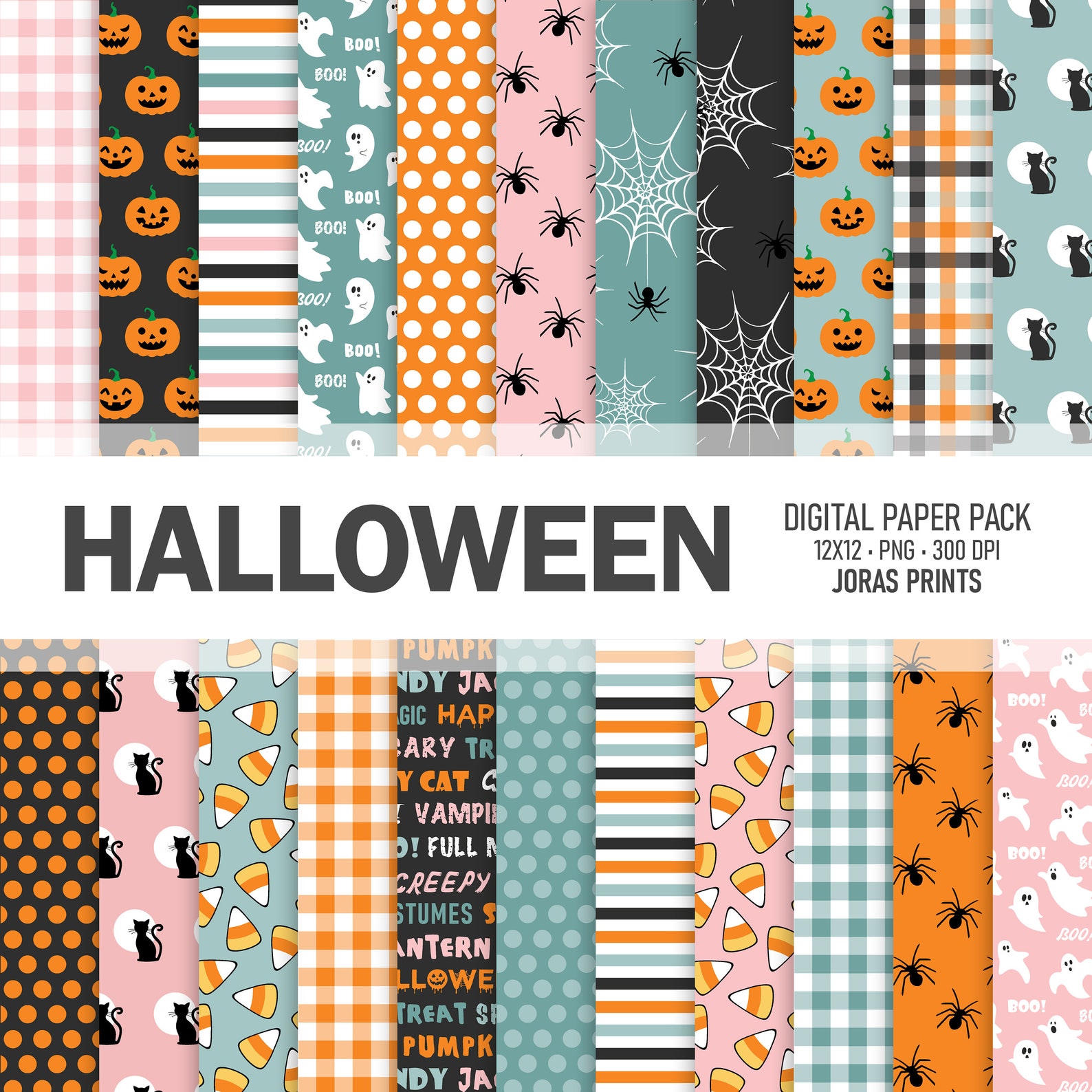 Halloween Digital Paper Pink Halloween Scrapbook Paper Spider - Etsy