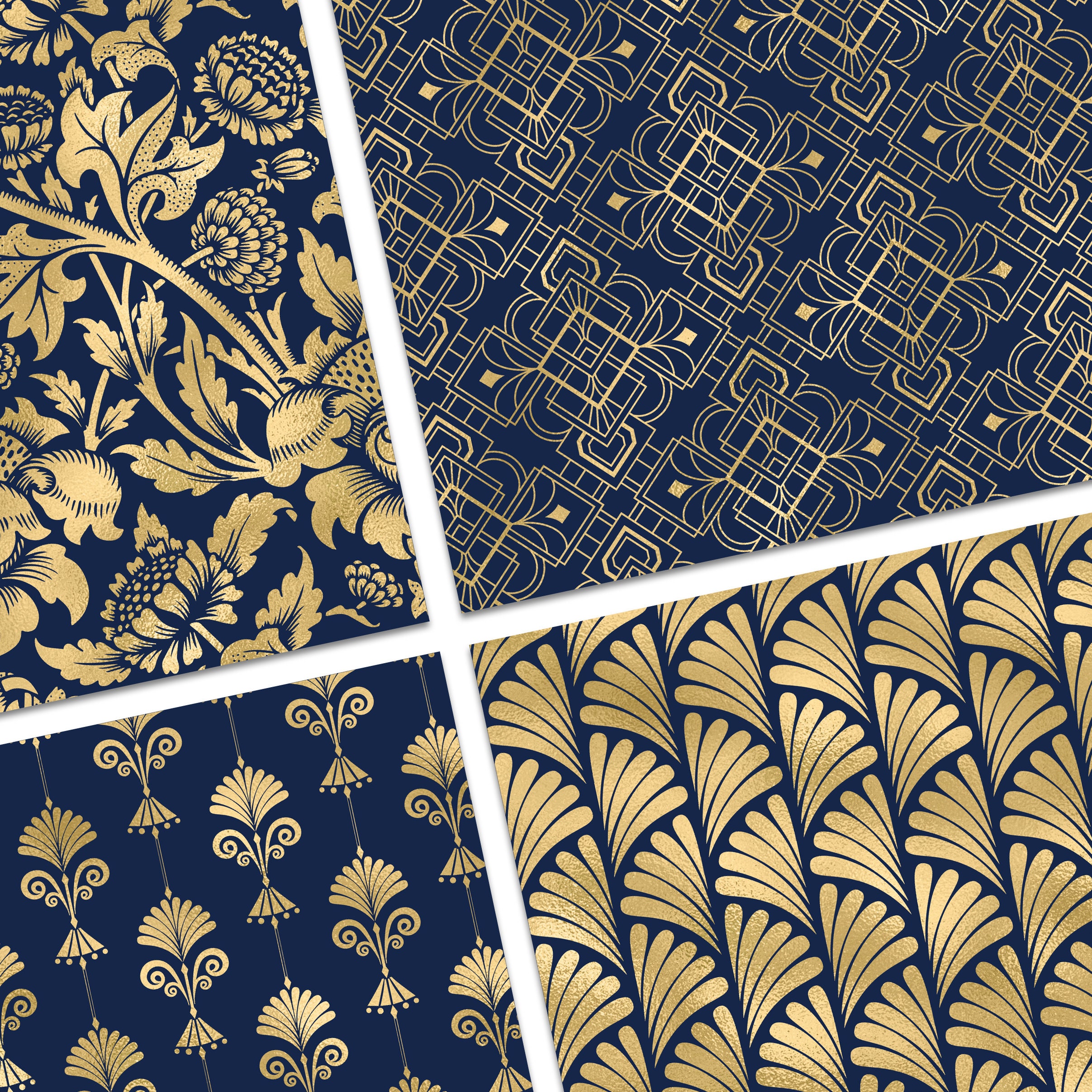 Art Deco Digital Paper Scrapbook Paper Pack Retro Art Deco - Etsy