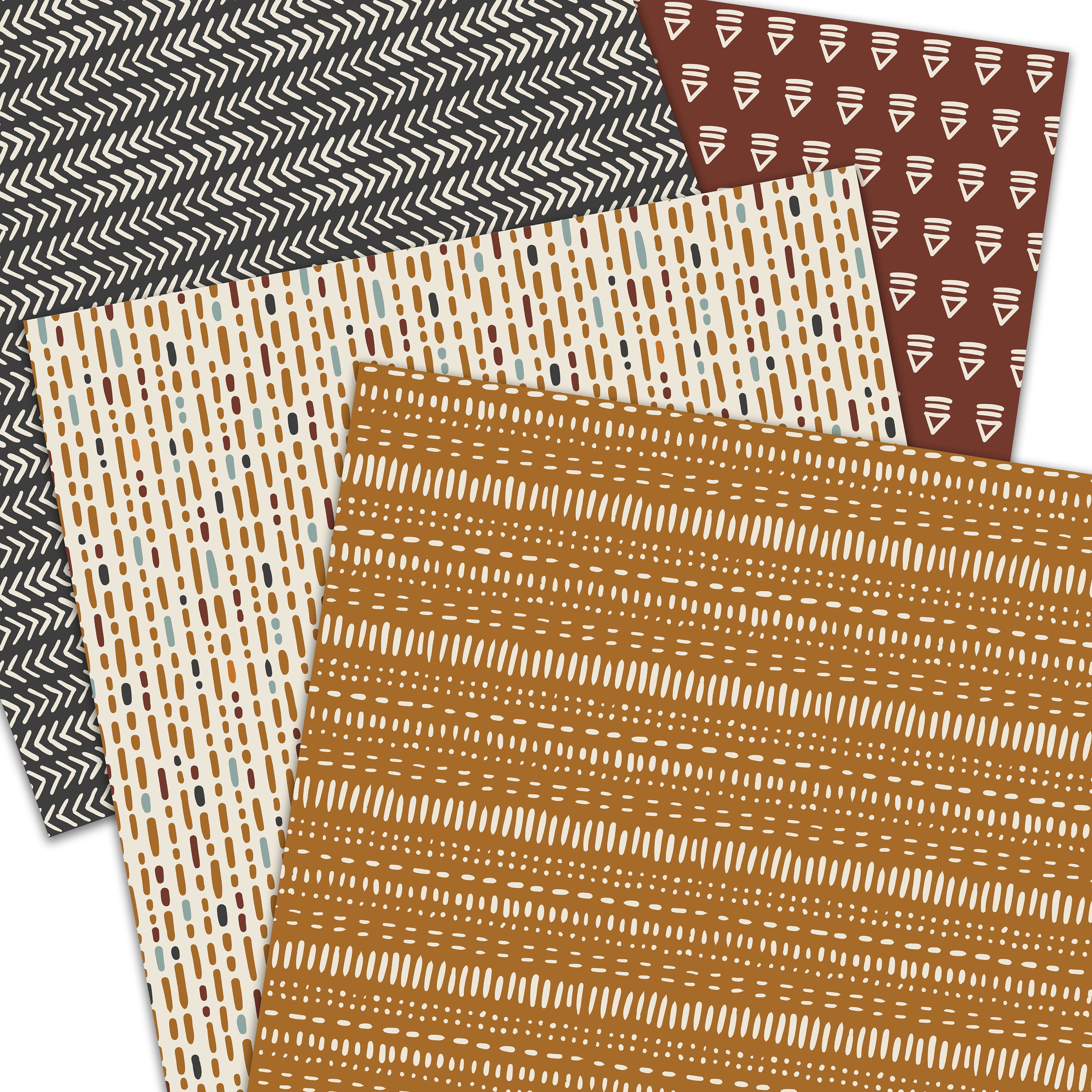 Fall Digital Paper Boho Scrapbook Paper Autumn Digital Paper | Etsy