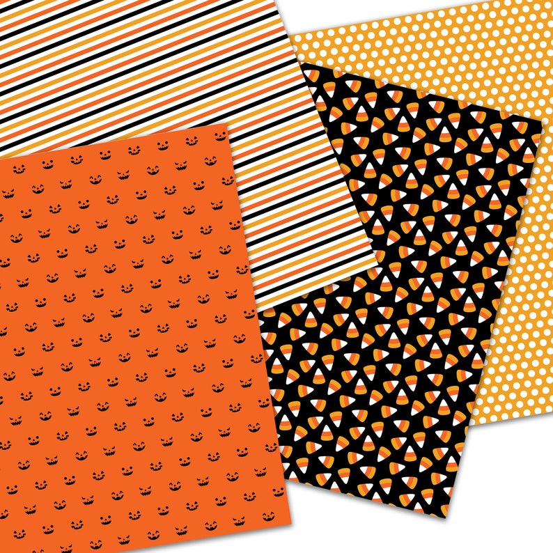 Halloween Digital Paper Ghost Scrapbook Paper Spider Paper | Etsy