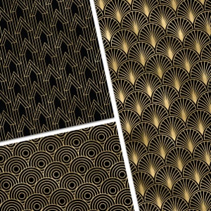 Art Deco Digital Paper, Scrapbook Paper Pack, Retro Art Deco Patterns ...