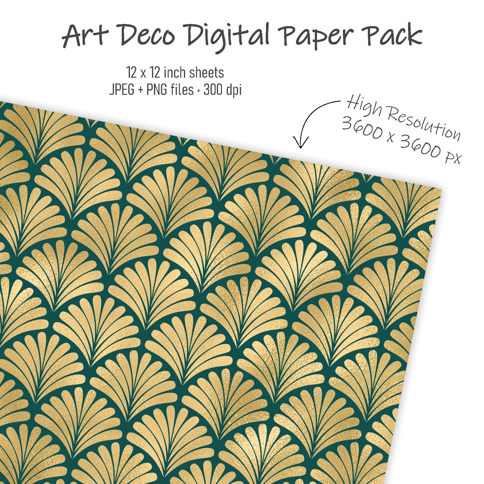 Art Deco Digital Paper Scrapbook Paper Pack Retro Art Deco - Etsy