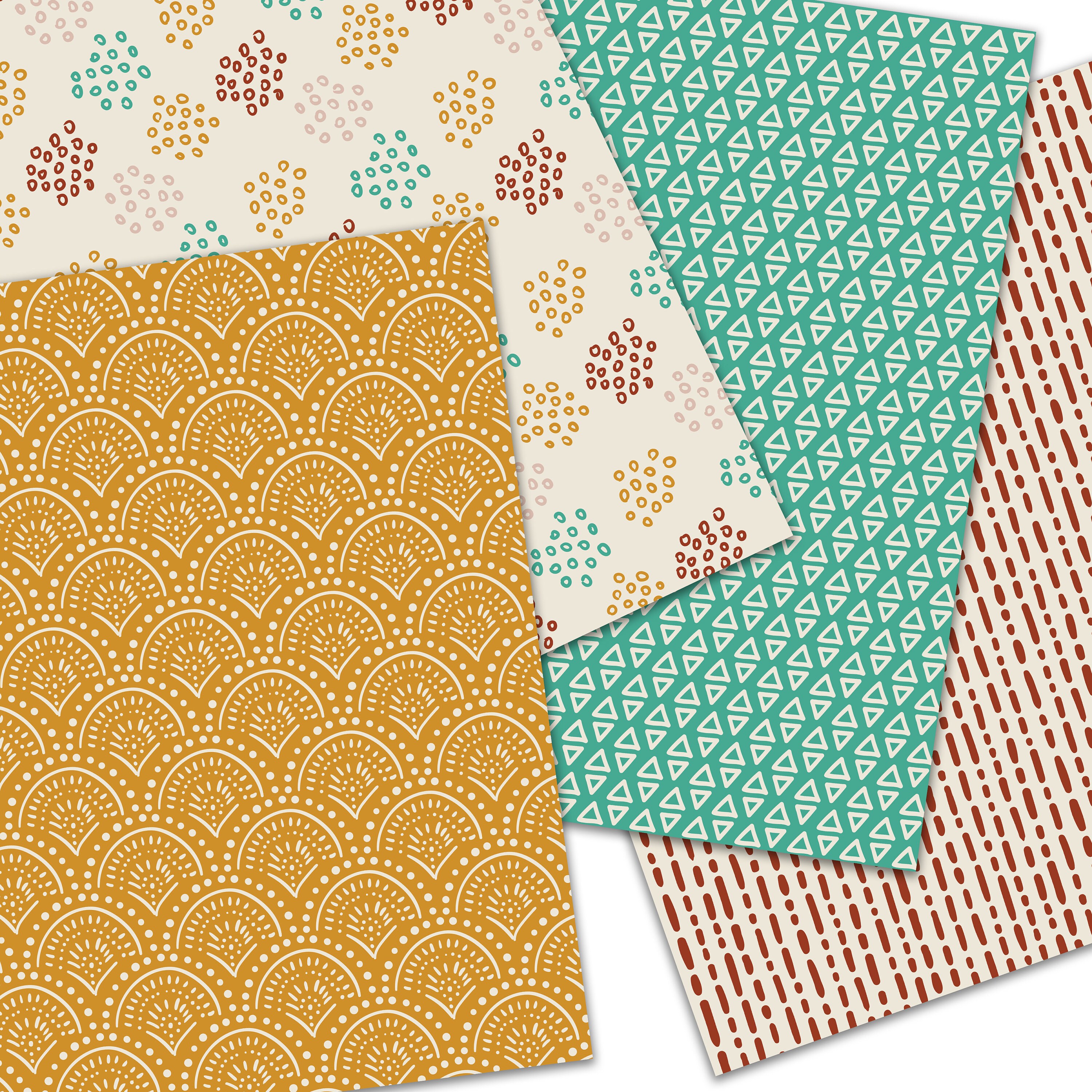 Fall Digital Paper Boho Scrapbook Paper Autumn Digital Paper Pack Fall ...
