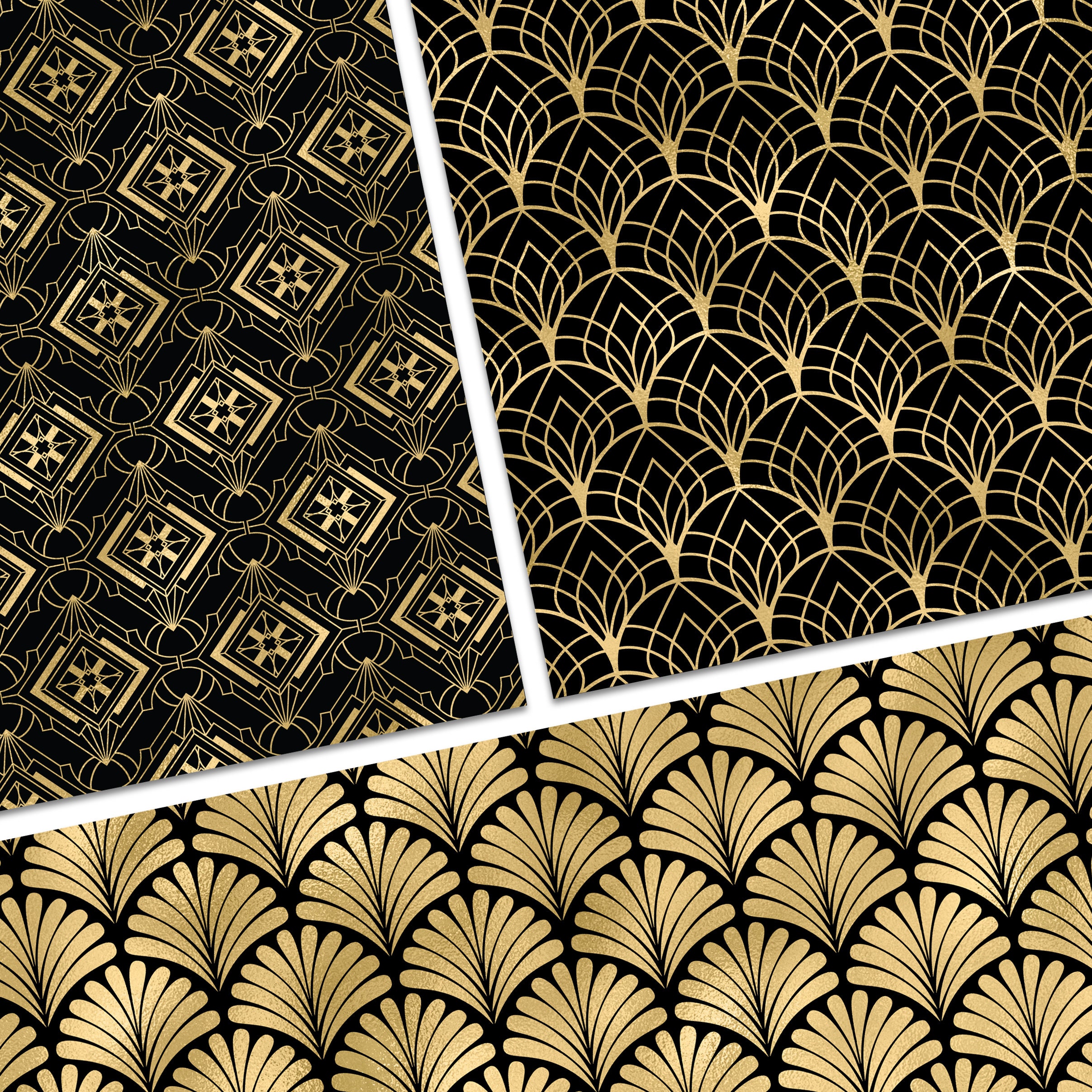 Art Deco Digital Paper Scrapbook Paper Pack Retro Art Deco - Etsy