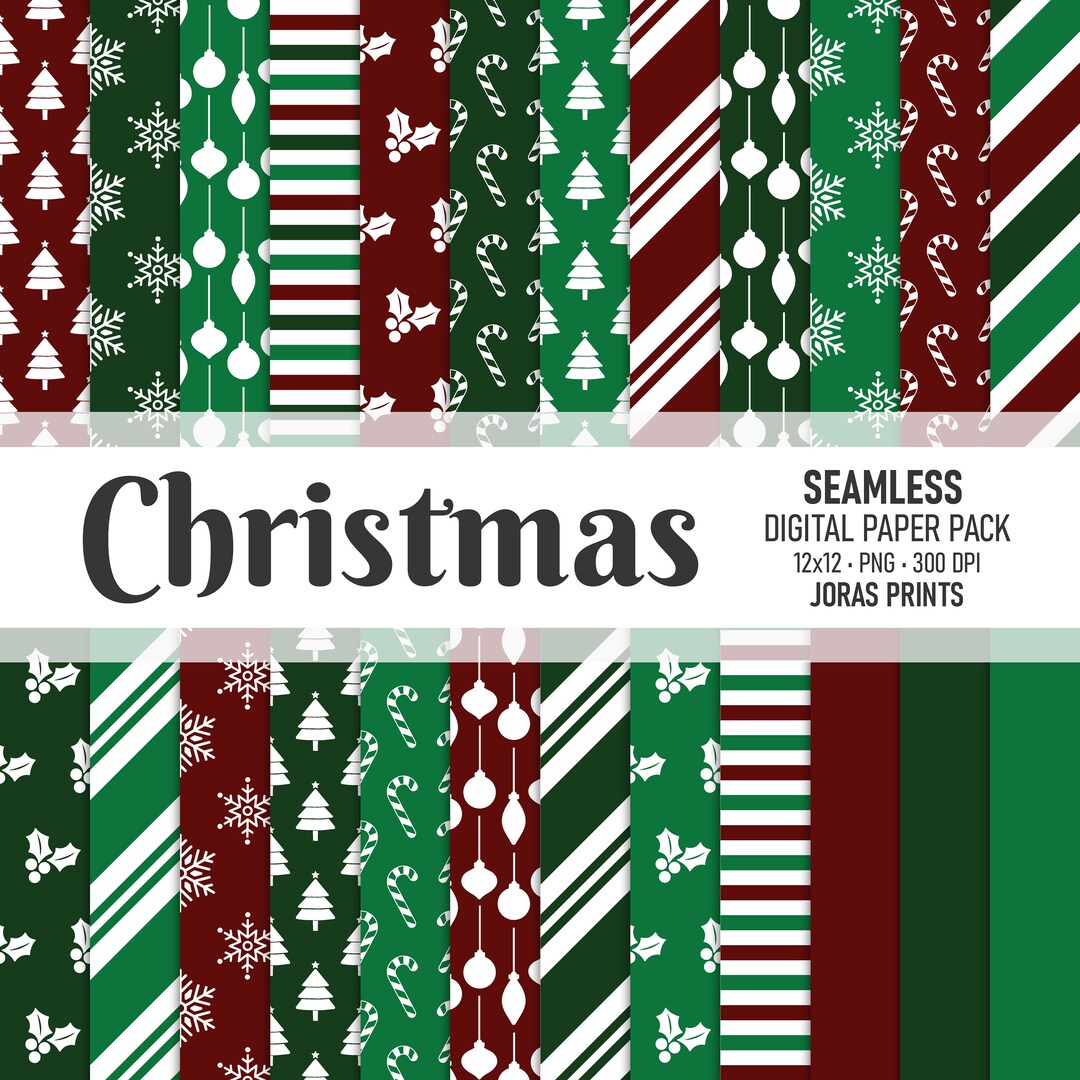 Christmas Digital Paper, Scrapbook Paper, Seamless Pattern Snowflake ...