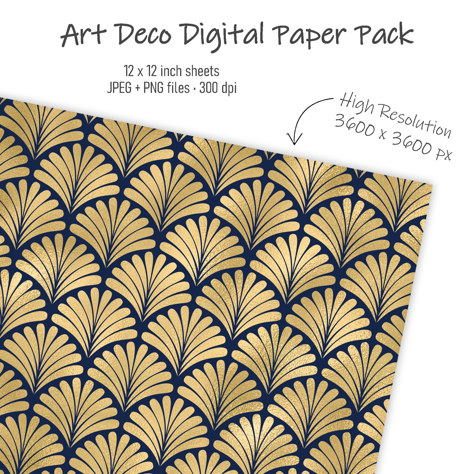 Art Deco Digital Paper Scrapbook Paper Pack Retro Art Deco - Etsy