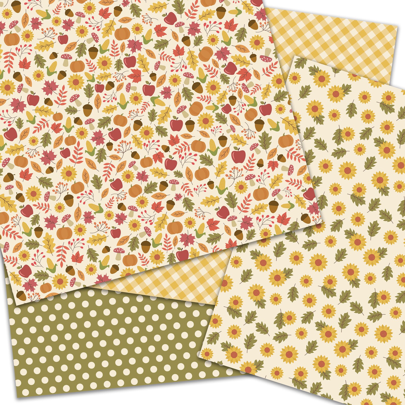 Fall Digital Paper, Scrapbook Paper, Autumn Digital Paper Pack, Pumpkin ...