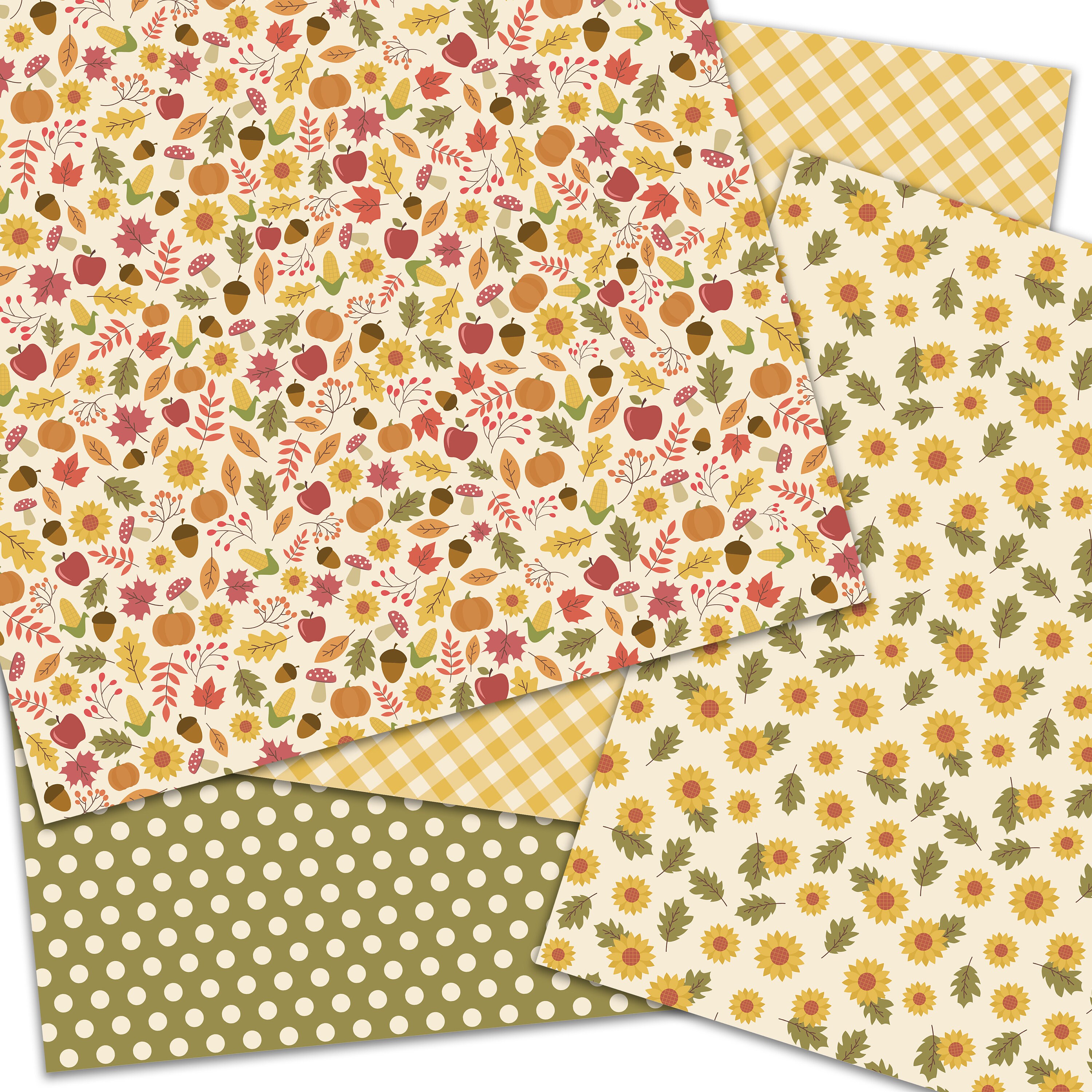 Fall Digital Paper, Scrapbook Paper, Autumn Digital Paper Pack, Pumpkin ...