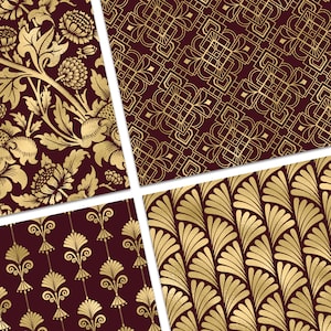 Art Deco Digital Paper, Scrapbook Paper Pack, Retro Art Deco Patterns ...