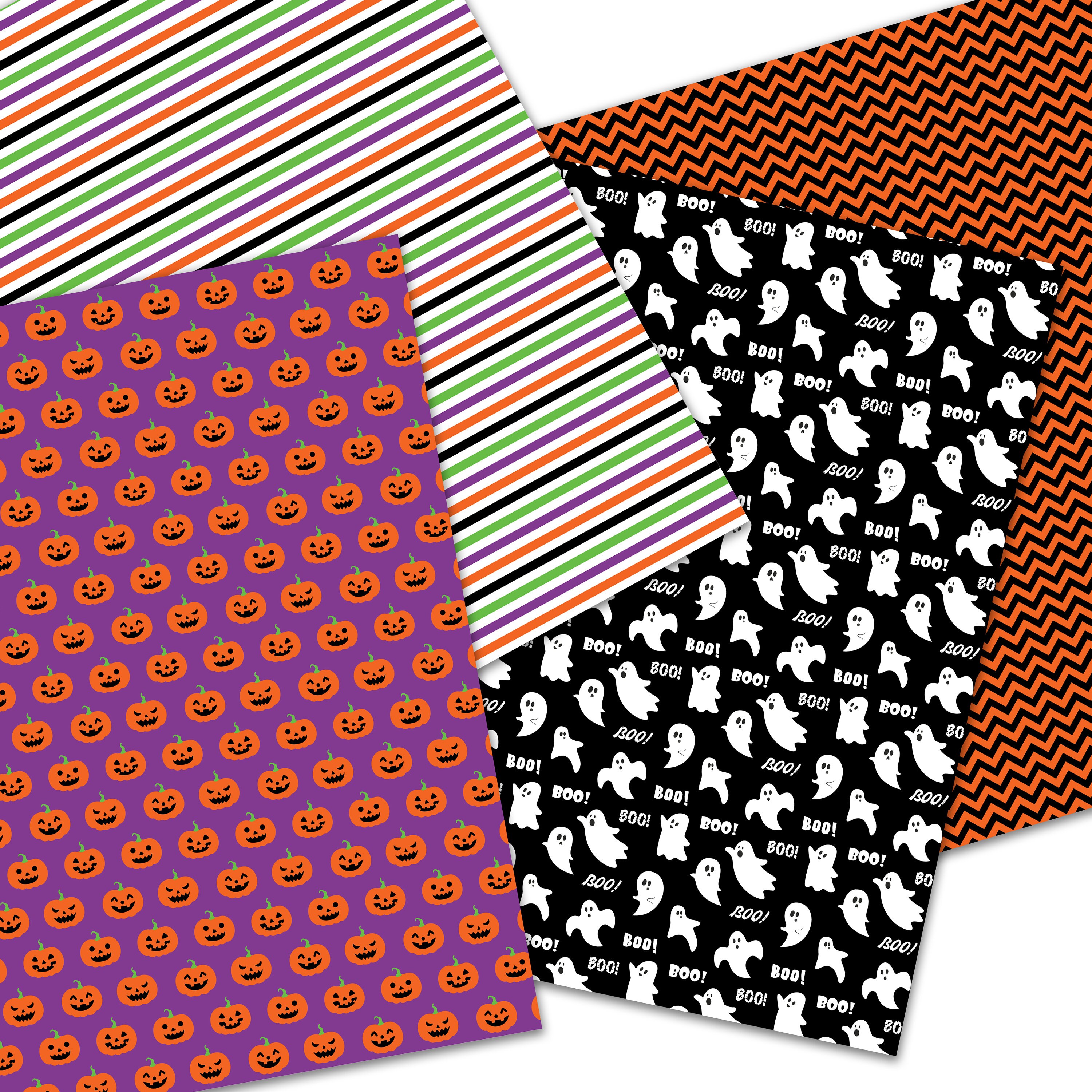 Halloween Digital Paper Ghost Scrapbook Paper Digital Paper Pack Bat ...