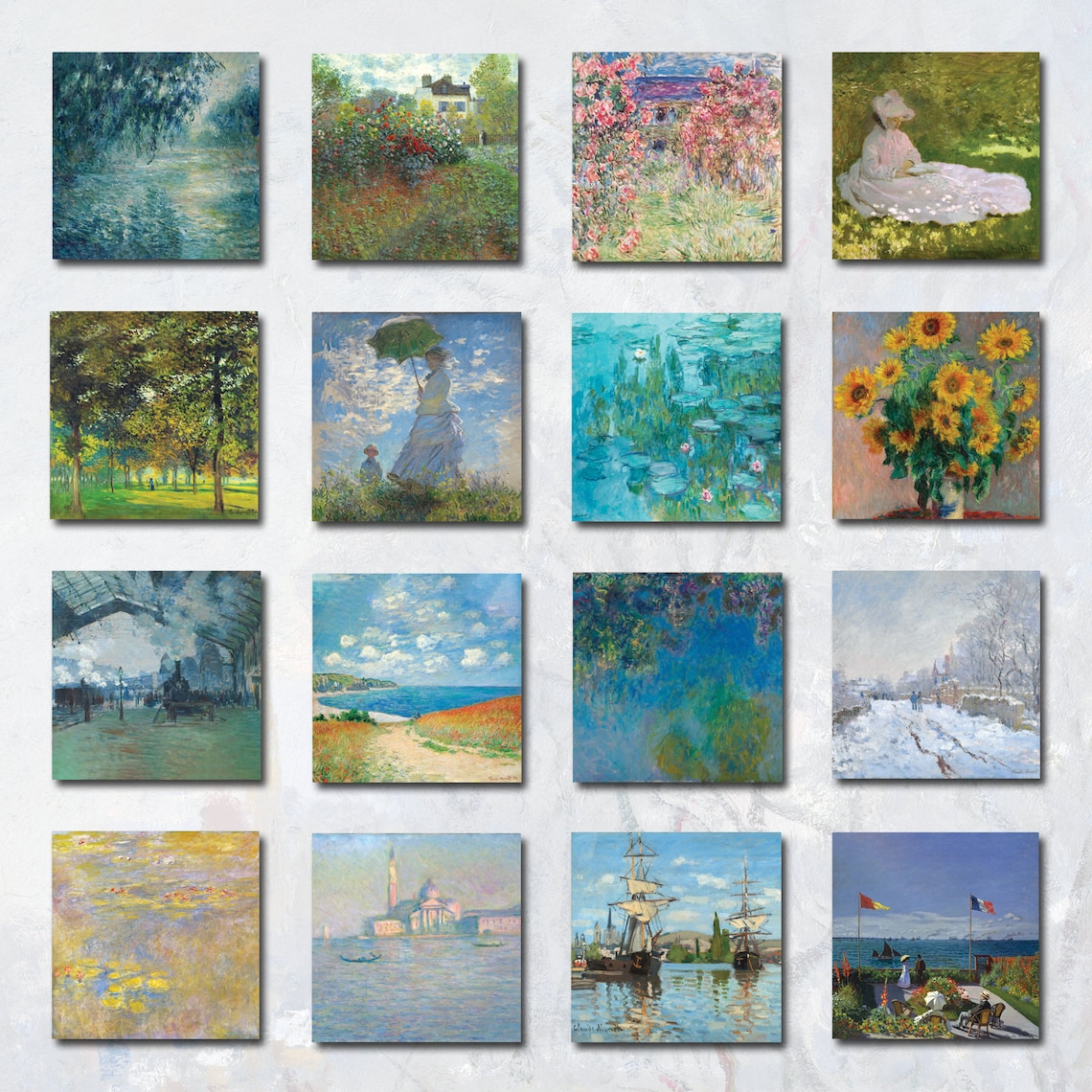 Claude Monet Paintings Digital Paper, Scrapbook, Monet Background ...