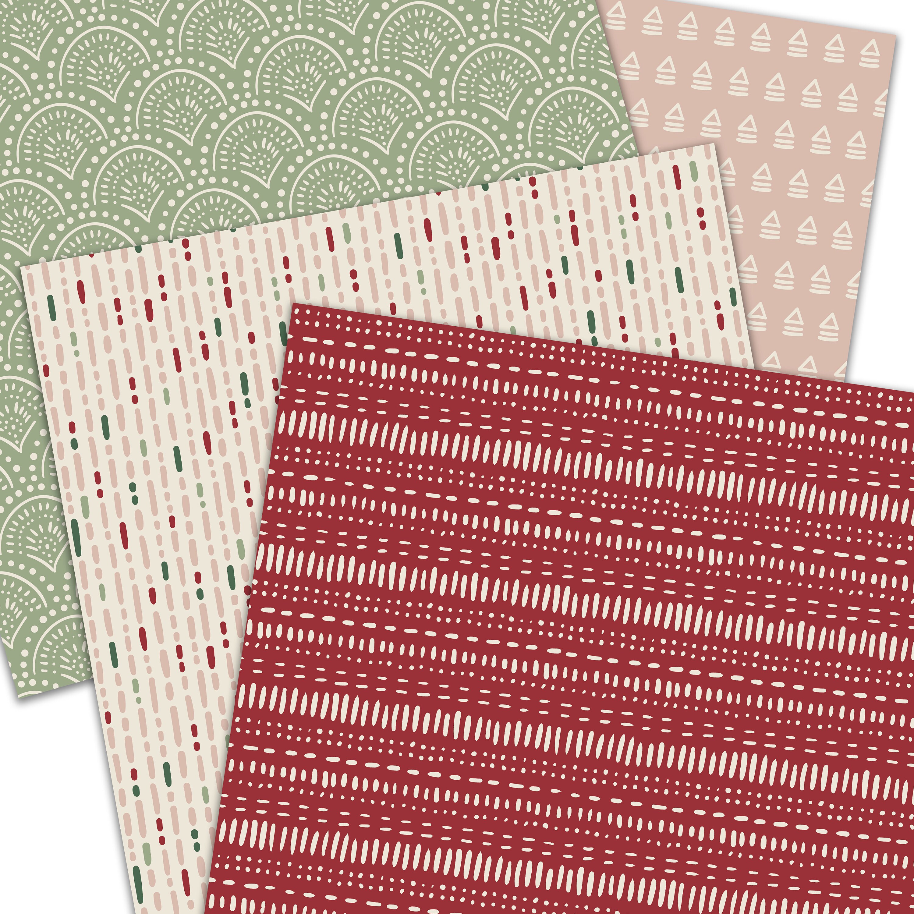 Christmas Digital Paper Boho Scrapbook Paper Digital Paper Pack ...