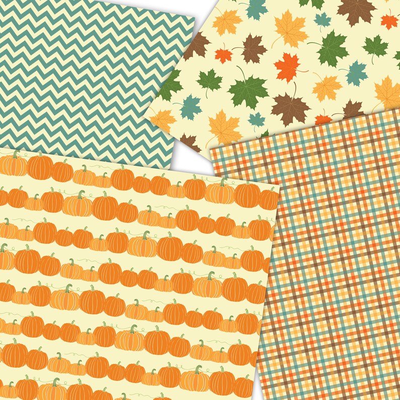 Fall Digital Paper Autumn Scrapbook Paper Pumpkin Background - Etsy