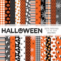 Fall Digital Paper, Scrapbook Paper, Autumn Digital Paper Pack, Pumpkin ...