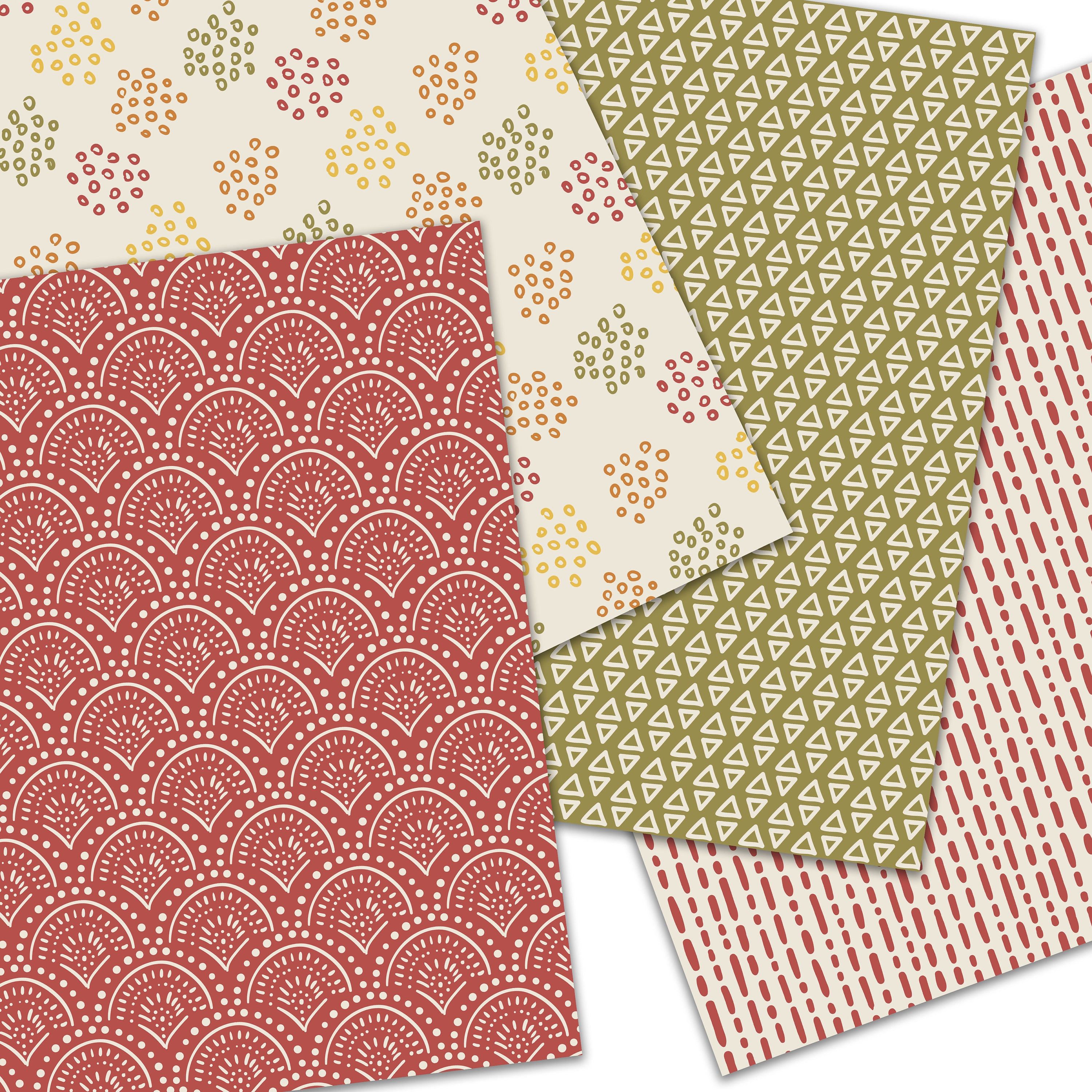 Fall Digital Paper Boho Scrapbook Paper Autumn Digital Paper Pack Fall ...