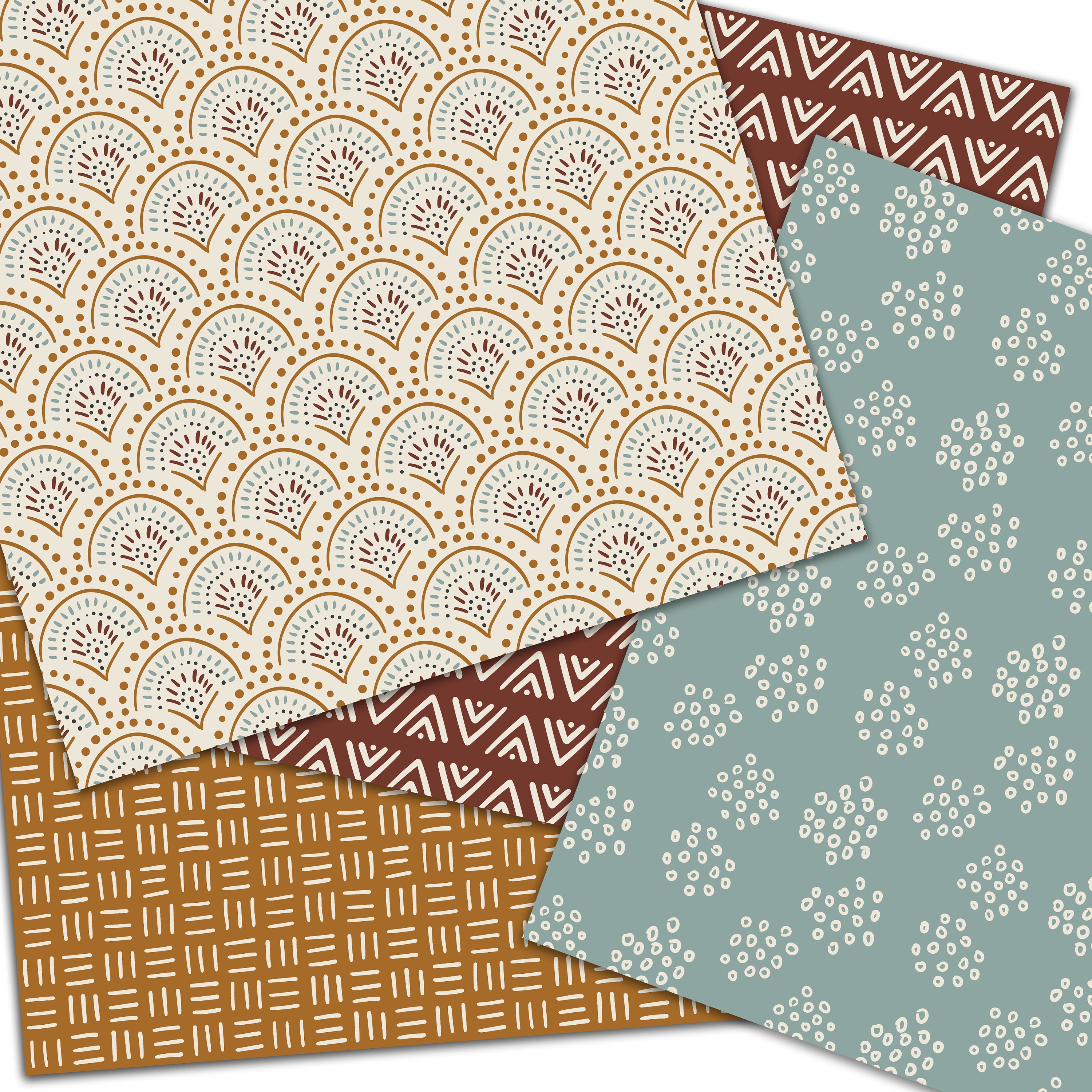 Fall Digital Paper Boho Scrapbook Paper Autumn Digital Paper | Etsy