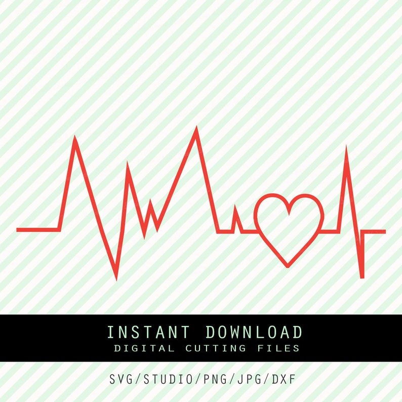 Heart Beat Svg pngjpg DXF Cutting File Cricut Silhouette - Etsy