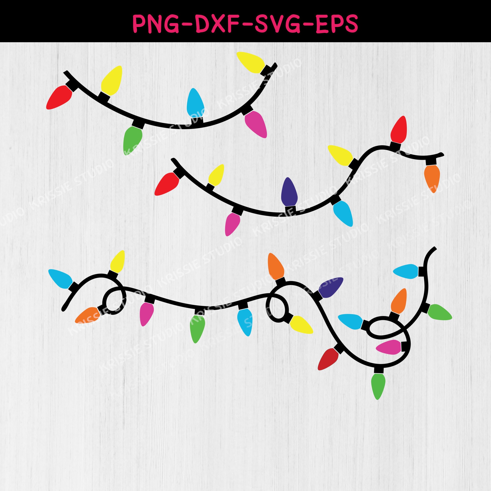Luces de Navidad SVG Cadena de luces de Navidad svg luces de | Etsy España