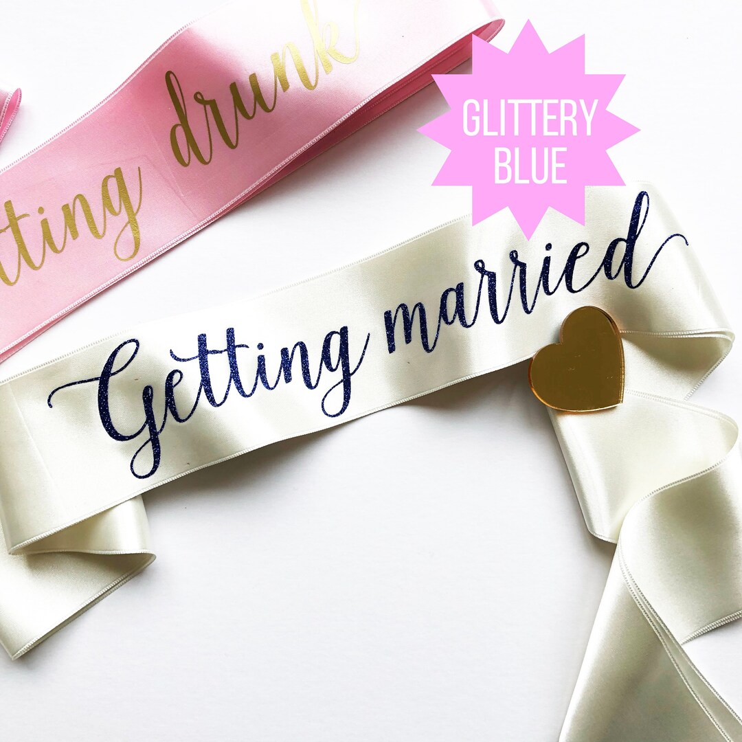 Bachelorette Sash, Getting Married Sash, Ivory Navy Sash, Hen Party ...