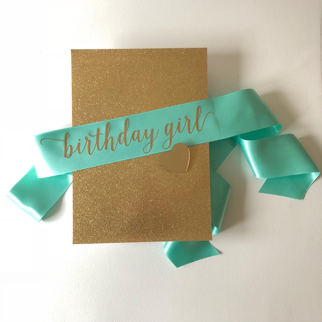 Birthday Sash, Birthday Girl Sash, Gold Mint Sash, Birthday Sash With ...
