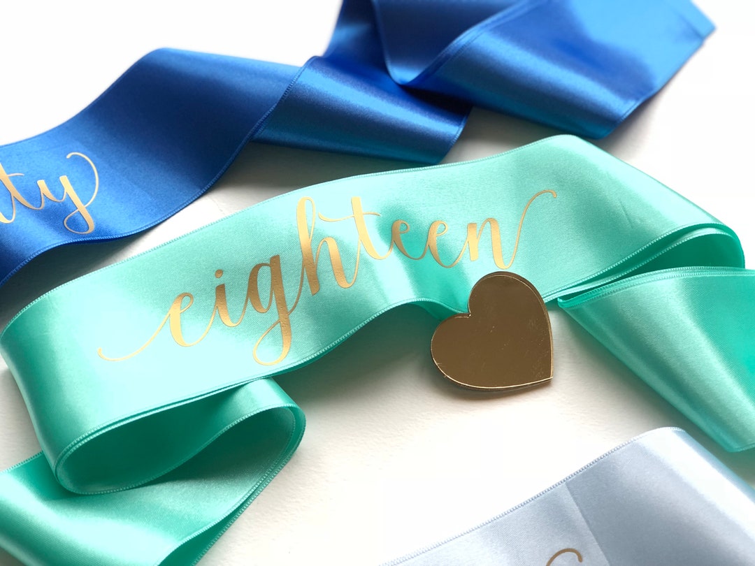 Birthday Sash, Eighteenth Birthday Sash, Custom Age Sash, Eighteen Sash ...
