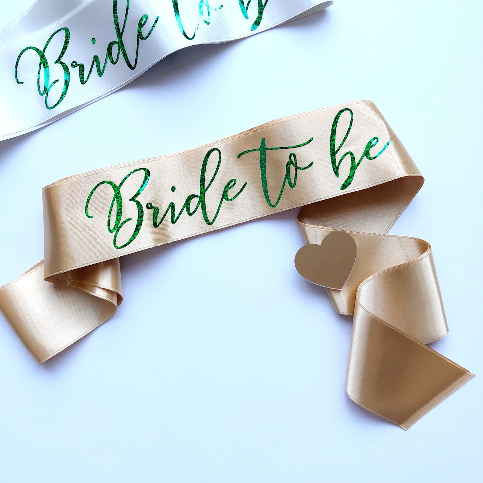 Personalized Bride to Be Sash Gold Emerald Green Sash Classy - Etsy