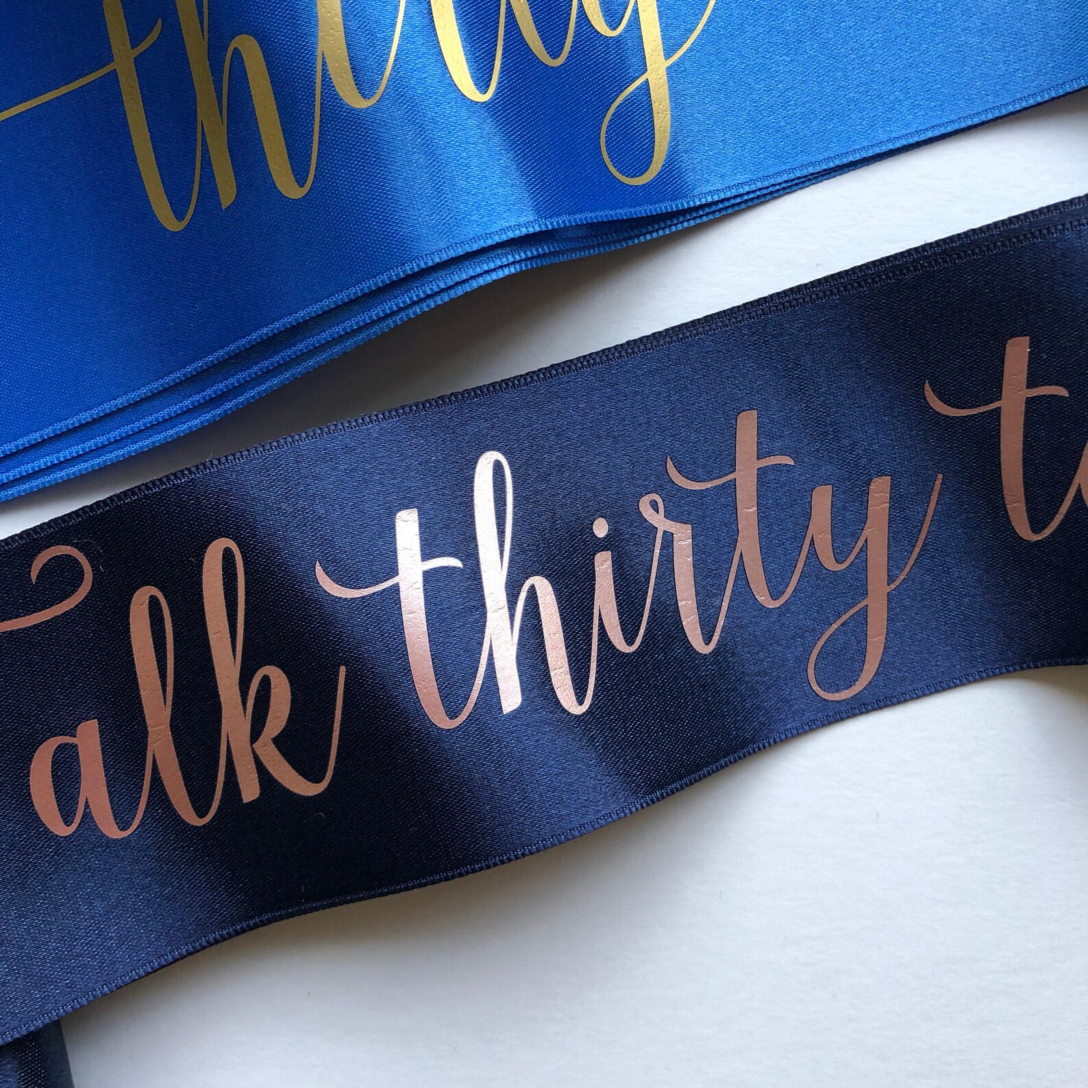 Talk Thirty to Me Sash 30th Birthday Sash Navy Birthday Sash - Etsy