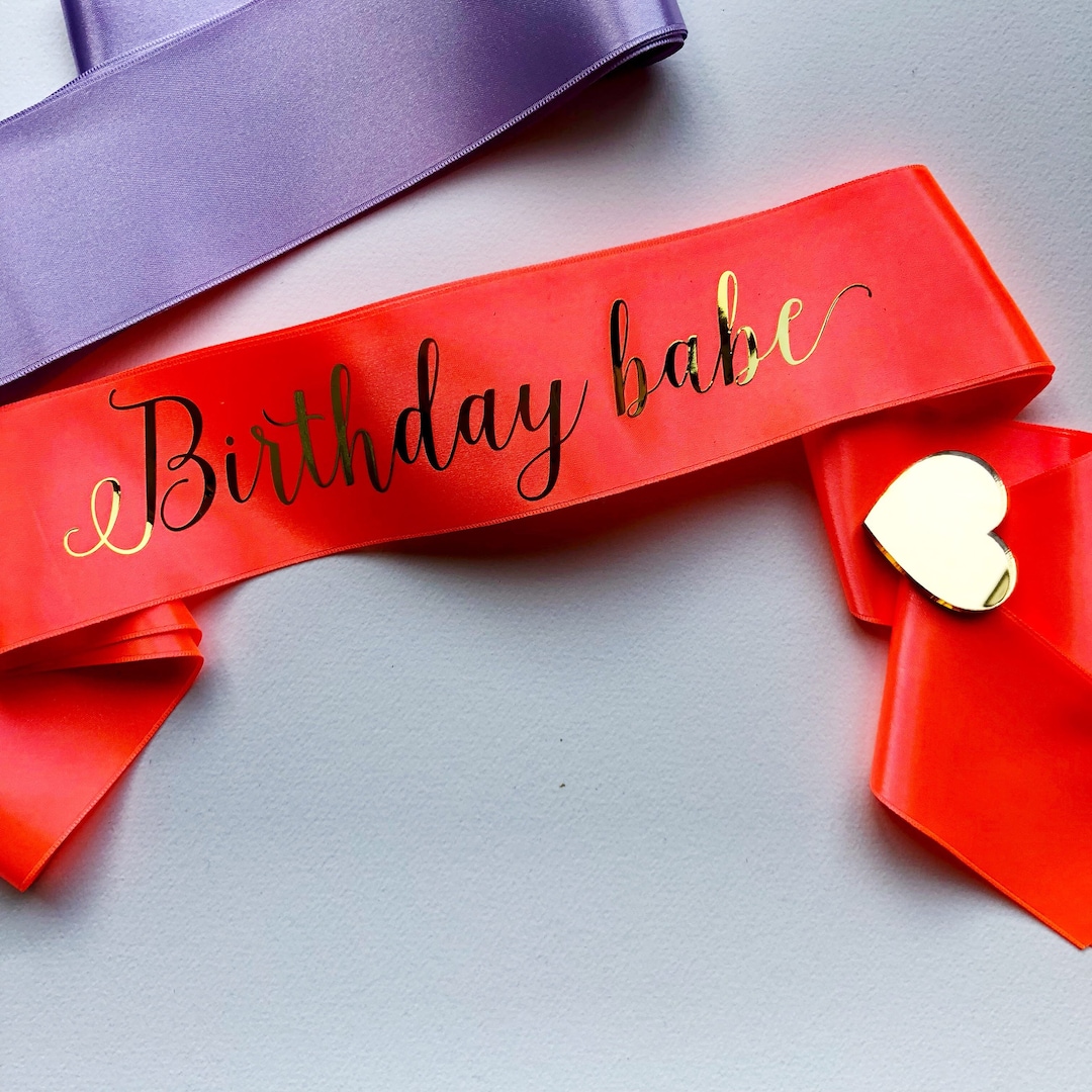 Birthday Babe Sash, Neon Birthday Sash, Birthday Gift, Birthday Party ...