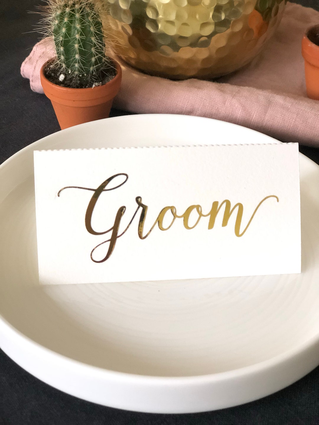 Custom Metallic Gold Foil Wedding Place Cards, Wedding Escort Card ...