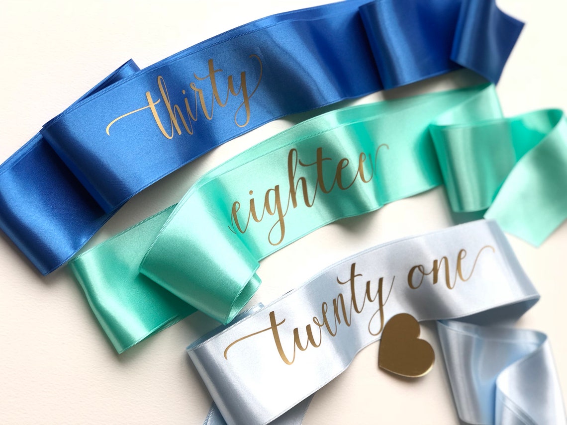 Birthday sash 30th birthday sash Royal blue sash Custom | Etsy