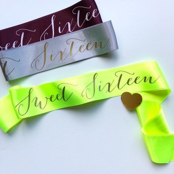 Sweet Sixteen Sash Birthday Sash Neon Green Age Sash 16th - Etsy