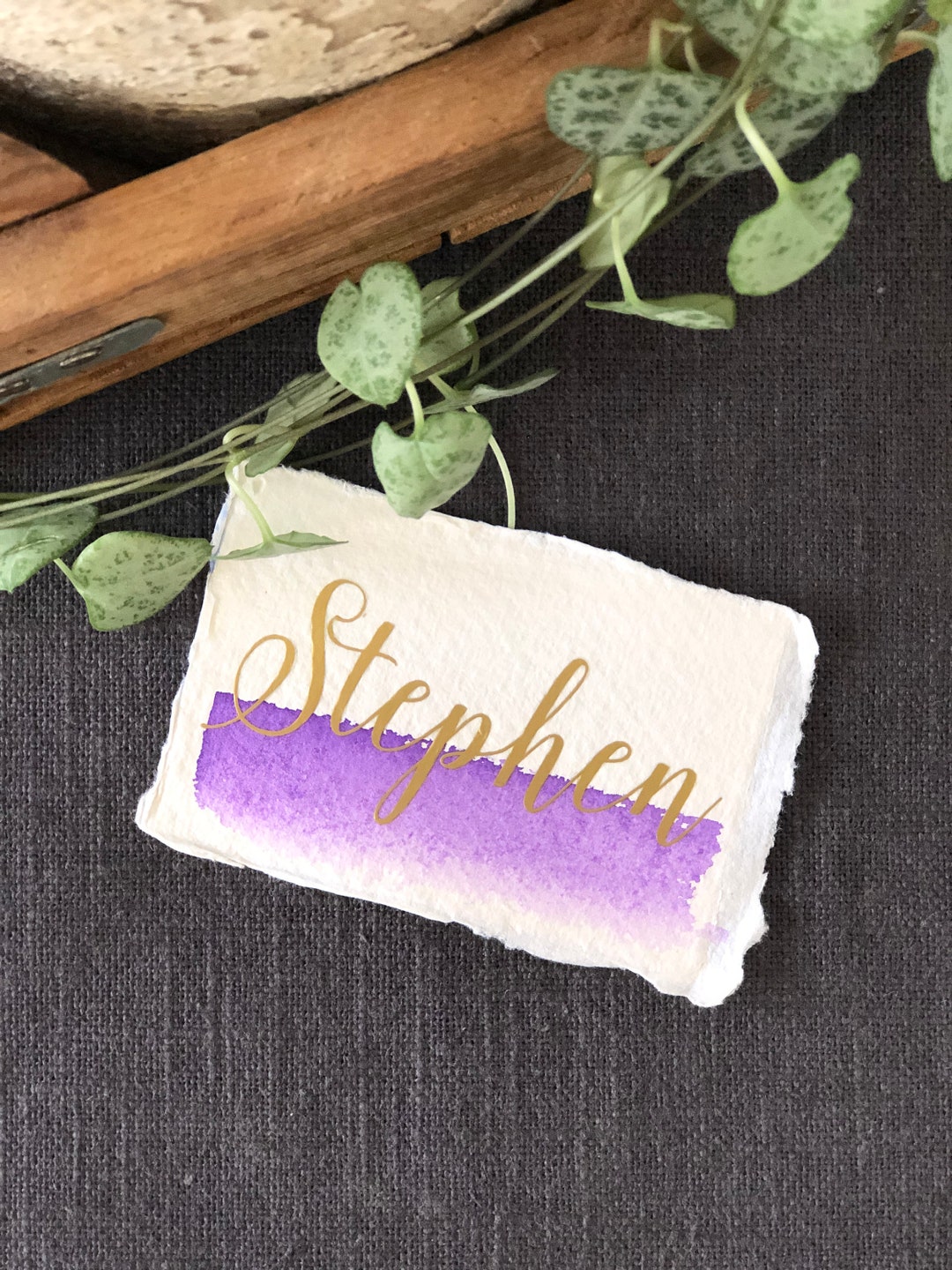 Watercolor Seating Cards Custom Purple Wedding Name Card - Etsy