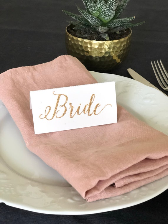 Custom Glittery Gold Foil Wedding Place Cards Name Cards - Etsy