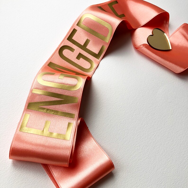 Engagement Sash Engaged Af Sash Bachelorette Sash Gold | Etsy