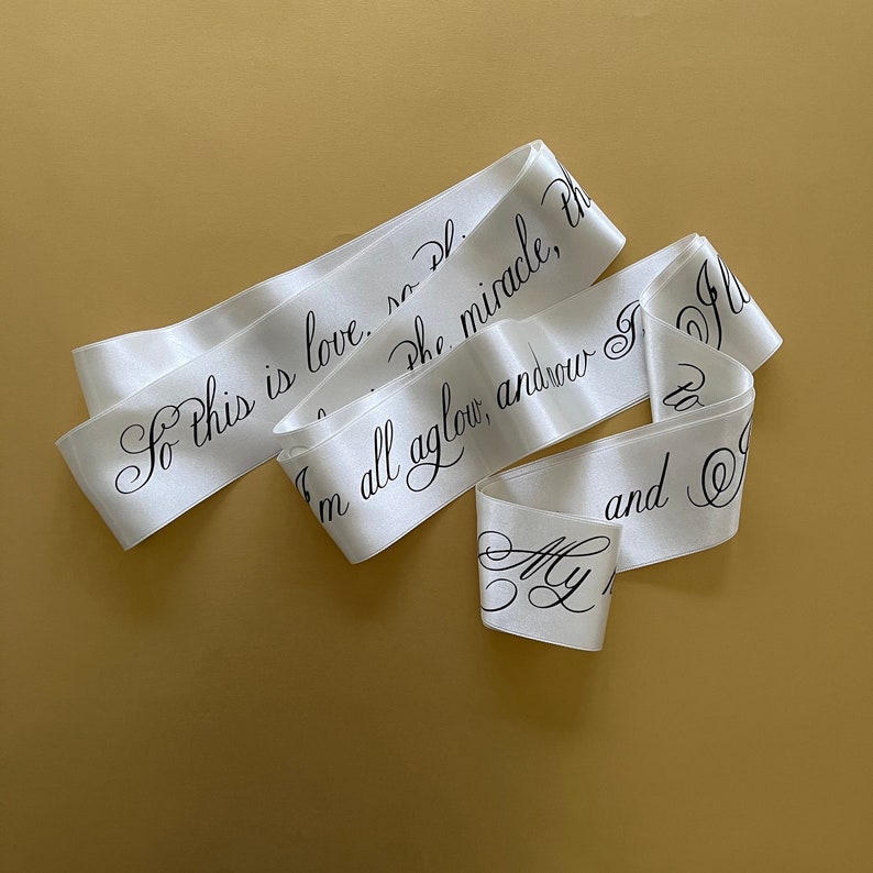 Personalized Bouquet Ribbon Satin Wedding Bouquet Ribbon With - Etsy