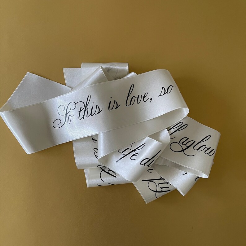 Personalized Bouquet Ribbon Satin Wedding Bouquet Ribbon With - Etsy