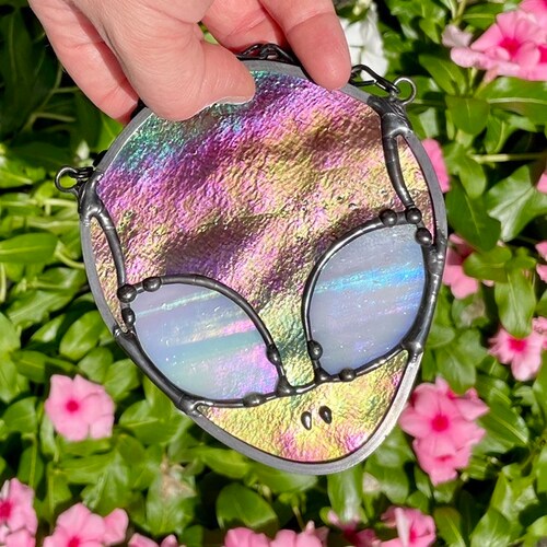 Alien Mask Stained Glass Suncatcher - Etsy