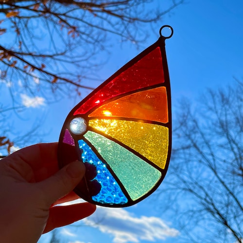 RAINBOW Stained Glass Suncatcher | Etsy