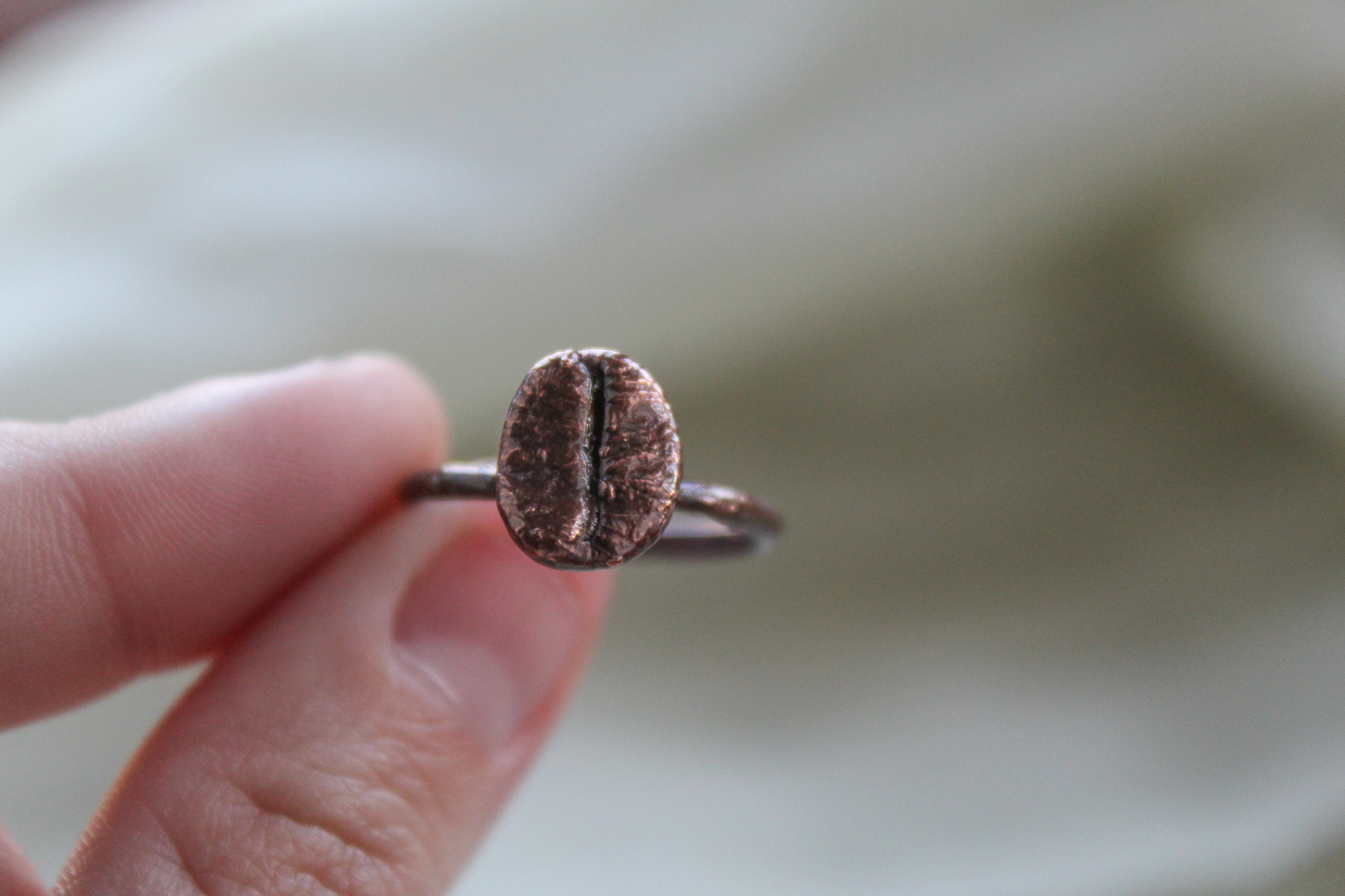 REAL Coffee Bean Ring | Copper Jewelry | Electroformed Jewelry | Nature ...
